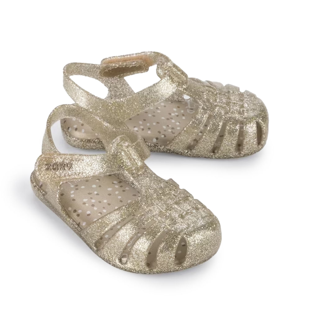 Sandália Zaxy Fofuras Baby Dourado Glitter - Paqueta Calçados