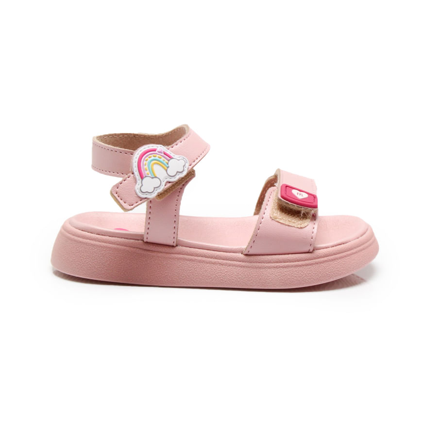 Sandália Papete Molekinha Arco-íris Baby Rosa | Gaston