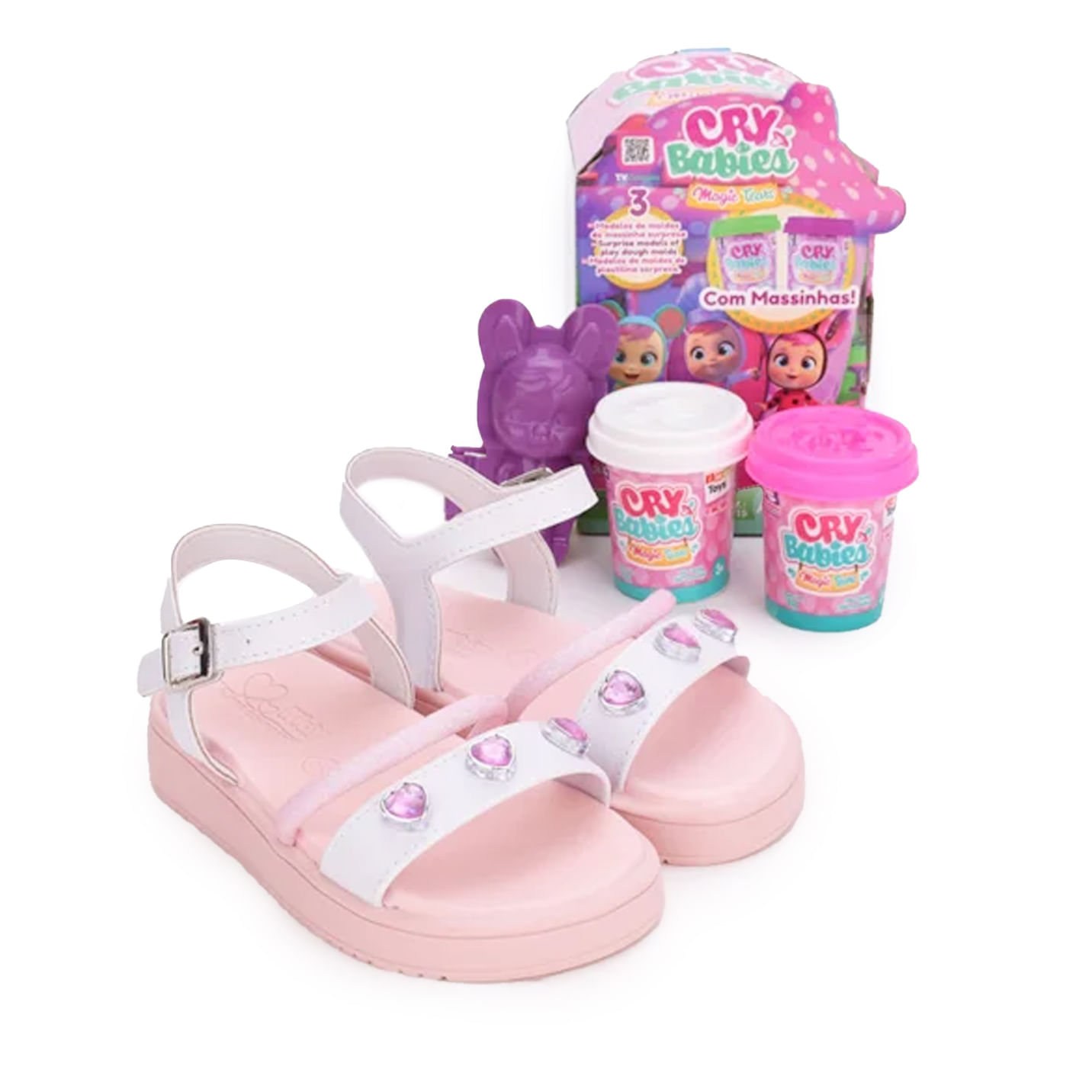 Sandália Branca Kidy Mini Flatform + Boneca Surpresa Infantil | Paqueta ...