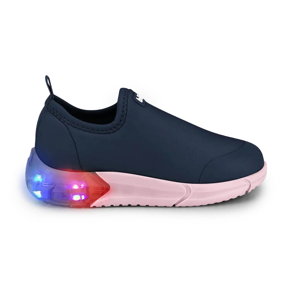Tênis Azul Naval Bibi Led Space Infantil | Gaston