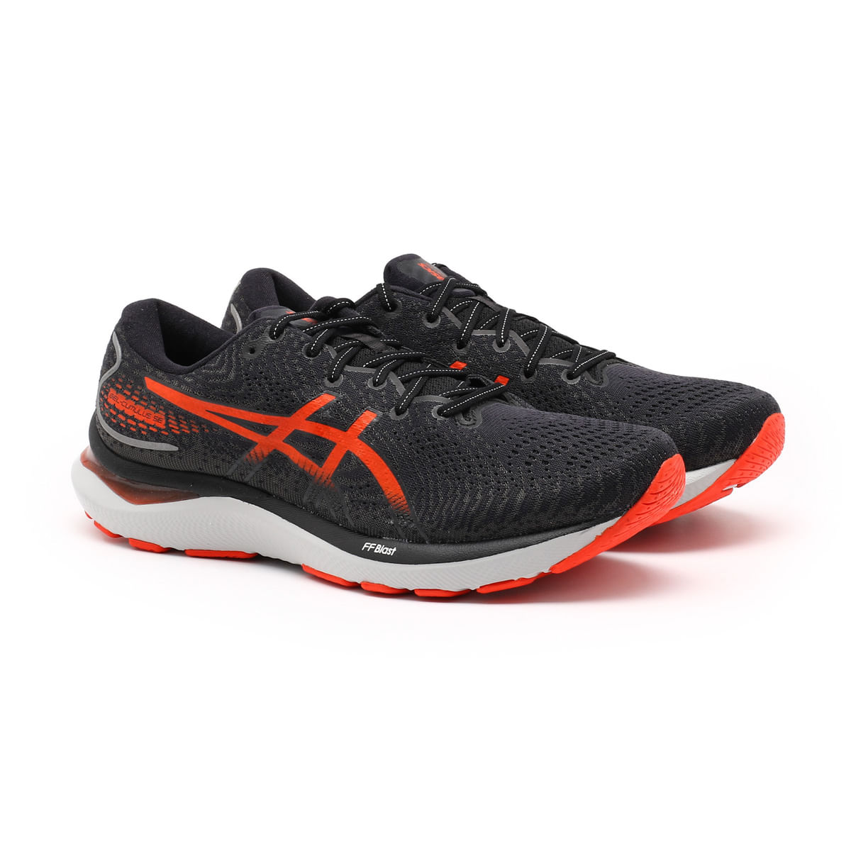 Tênis Asics Gel Cumulus 24 Preto e Vermelho Masculino Preto e Vermelho ...