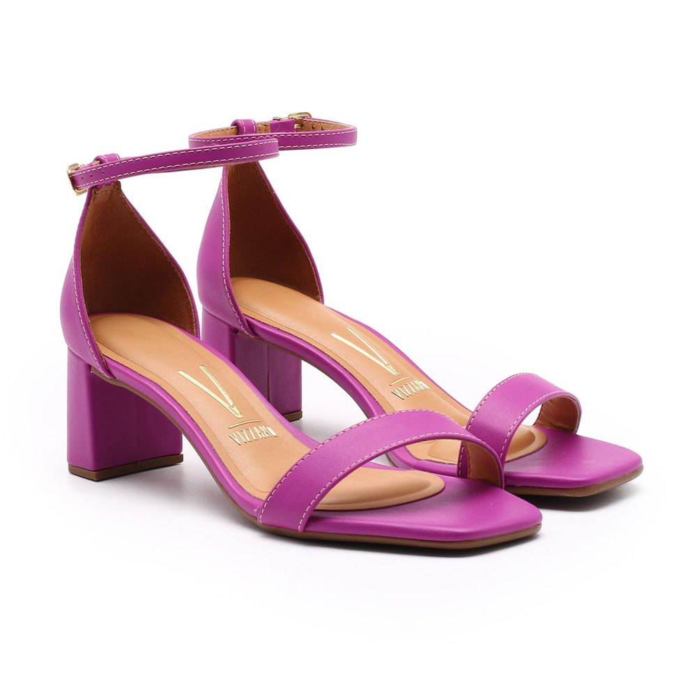 Sandália Rosa Fúcsia Salto Médio Vizzano Rosa Fúcsia - Gaston - Gaston