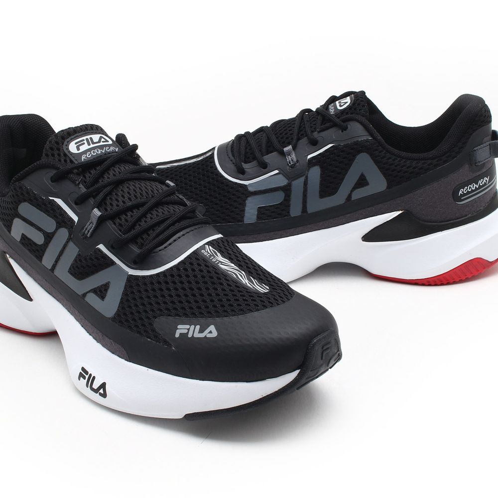 Tênis Fila Recovery Preto Masculino Preto - Gaston - Paqueta Calçados